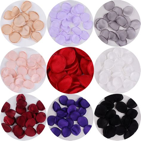 인공 실크 장미 꽃잎 로맨틱 웨딩 새틴 레드 꽃잎 신부 샤워 발렌타인 생일 파티 장식 4cm 팩당 100 개인공 And 건조 꽃 Aliexpress