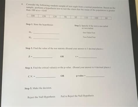 Solved 4 Consider The Following Random Sample Of Size Eight