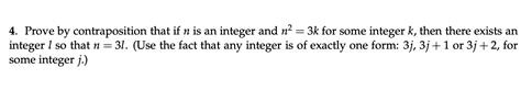 solved 4 prove by contraposition that if n is an integer