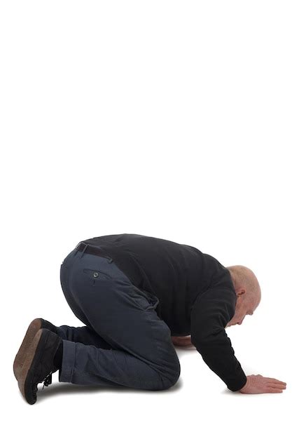 Kneeling Man Side View