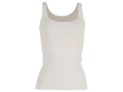 Totême Toteme Ribbed Stretch Tank Top In Beige Organic Cotton Ref