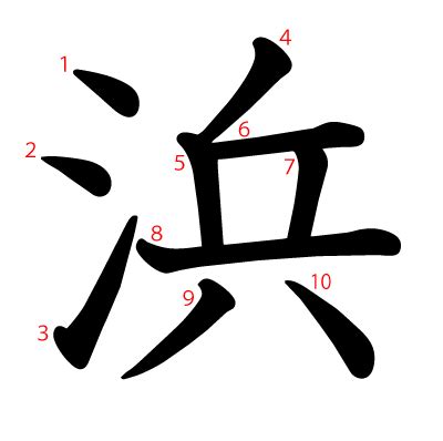 漢字浜の部首画数読み方筆順意味など