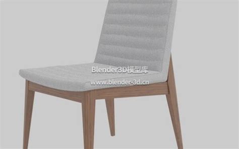Blender 白软垫靠背椅子3d模型素材资源免费下载 Blender3d模型库