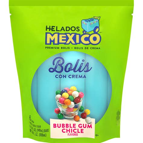 Helados Mexico Frozen Milk Bar Bolis Premium Bubble Gum Flavored 5