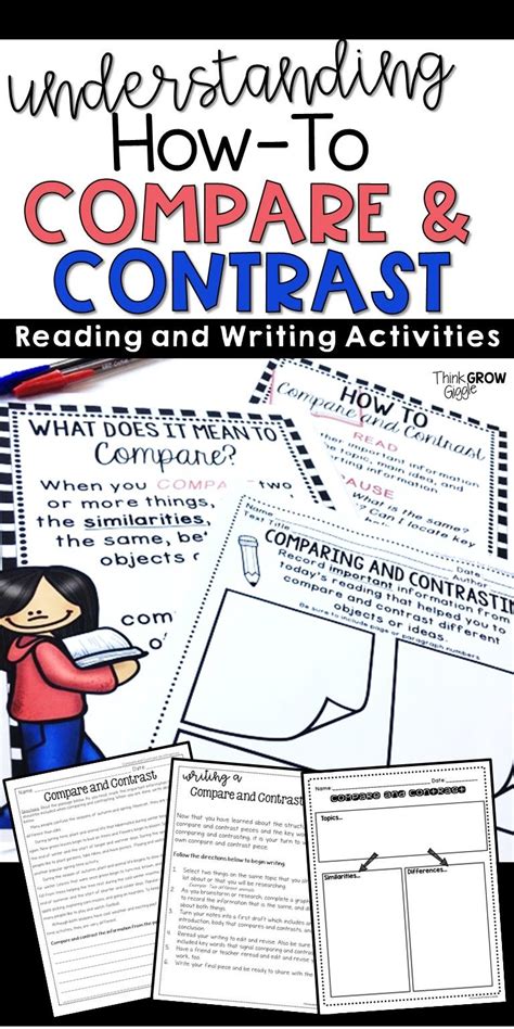 Compare And Contrast Passages Practice Anchor Chart Text Structure 3rd