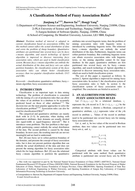 Pdf A Classification Method Of Fuzzy Association Rules