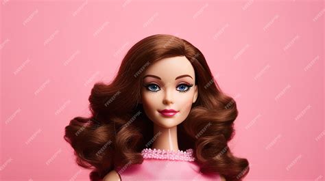 Premium Ai Image Barbie Doll Against On Pick Background Copy Paste Text