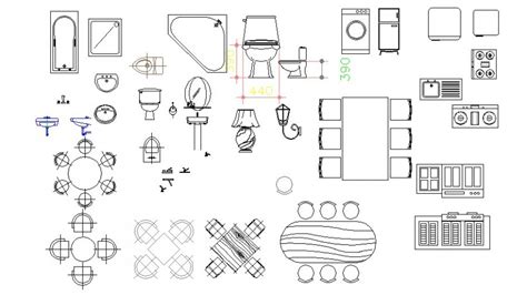 Multiple Sanitary And Furniture Blocks Cad Drawing Details Dwg File