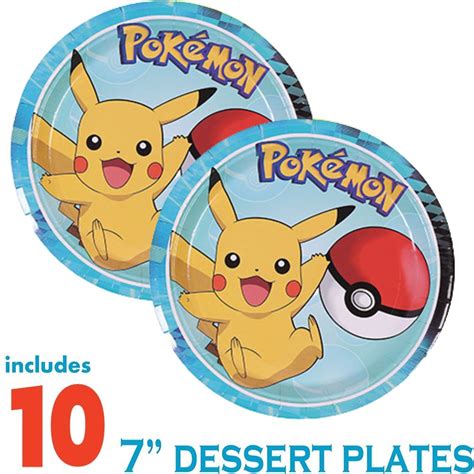 Pokemon Birthday Decorations Pikachu Party Decor Paper Plate 10 Pcs