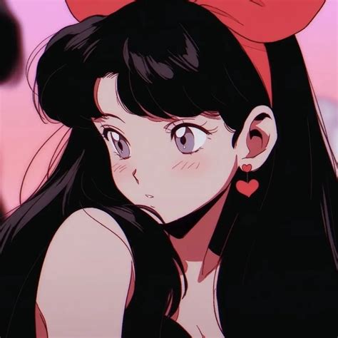 头戴红蝴蝶结的动漫女孩，眼神温柔，尽显甜美可爱 男女头像｜好看的𝑾𝒆𝑪𝒉𝒂𝒕头像表情包图片动图 求表情网 斗图从此不求人