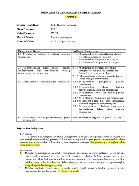 Contoh Rpp Sederhana Pdf