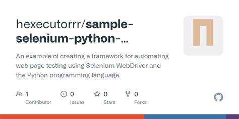 Github Hexecutorrrsample Selenium Python Automation Framework An Example Of Creating A