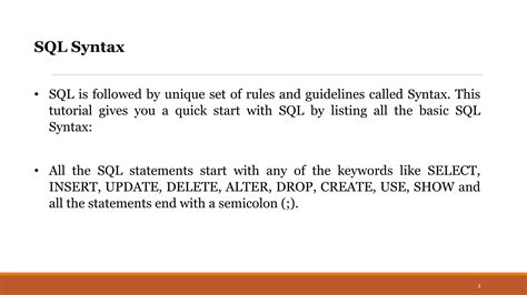 Structured Query Language Sql Pptx