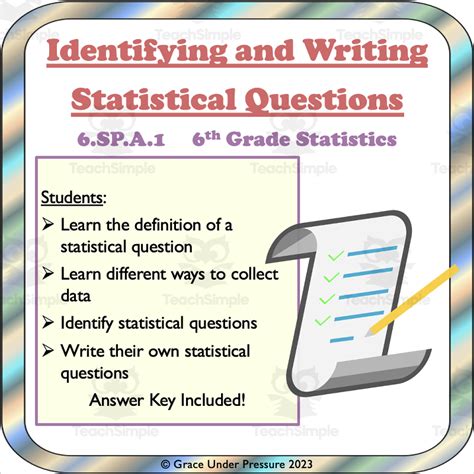 Identifying And Writing Statistical Questions For 6th Grade Math By Teach Simple