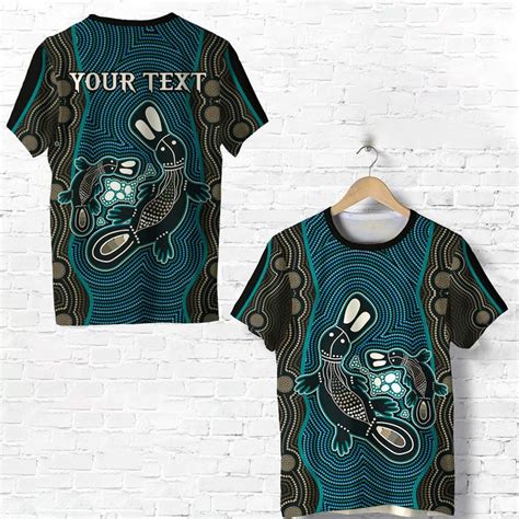 Custom Personalised Aboriginal Dot T Shirt Platypus Victory Version