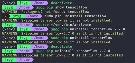 How Can I Uninstall Tensorflow Built In The V Environment Of Ubuntu 20