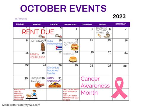 September 2023 Monthly Events Calendar Postermywall