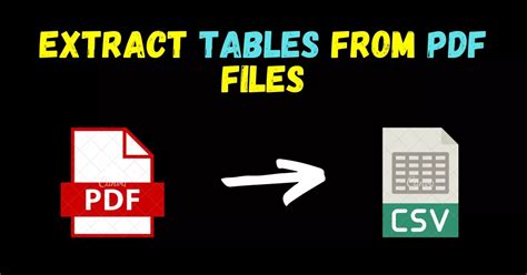 Extract Tables From PDFs And Save As CSV With Python