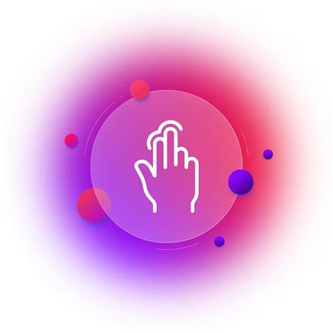 Premium Vector Click With Arrows Line Icon Hand Pointer Mouse Cursor Index And Middle Finger