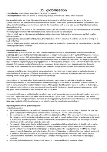 Economics Igsce 9 1 Revision Notes For Edexcel Teaching Resources