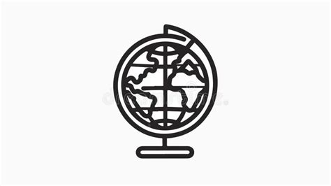 Globe Outline Vector Illustration Isolated On White Background Stock Vector Illustration Of
