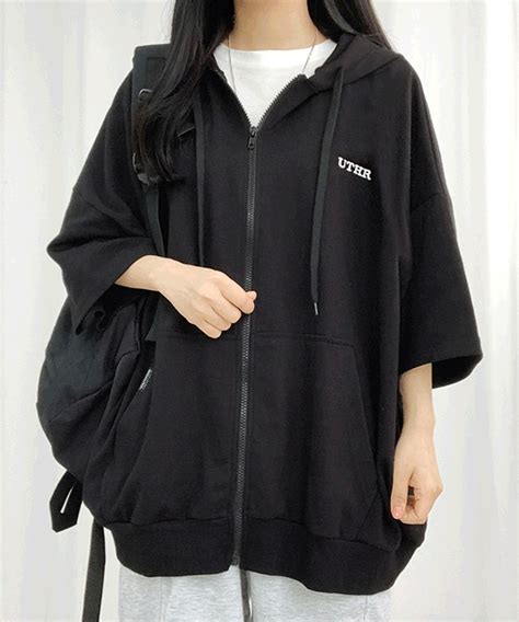 당일발송🚚 유스히얼 오버핏 반팔 후드집업 💘리뷰극찬핏보장단독상품 왕오버핏 빅사이즈 아우터 후드 집업 반팔후드집업 반팔티 여름옷 반팔집업 여름아우터 에이블리
