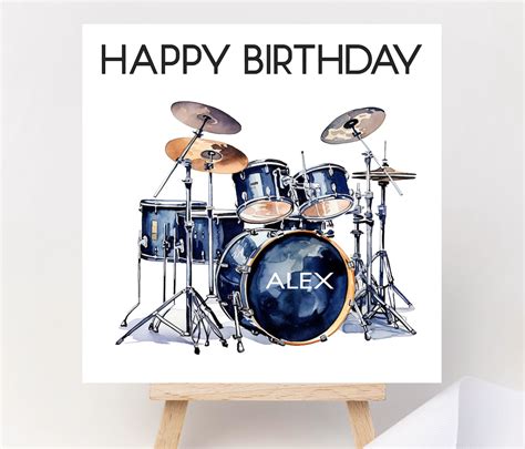 Happy Birthday Card Personalised Drummer Birthday Card Drummer