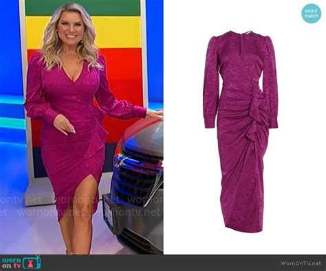 Wornontv Rachels Pink Long Sleeve Ruffled Faux Wrap Dress On The
