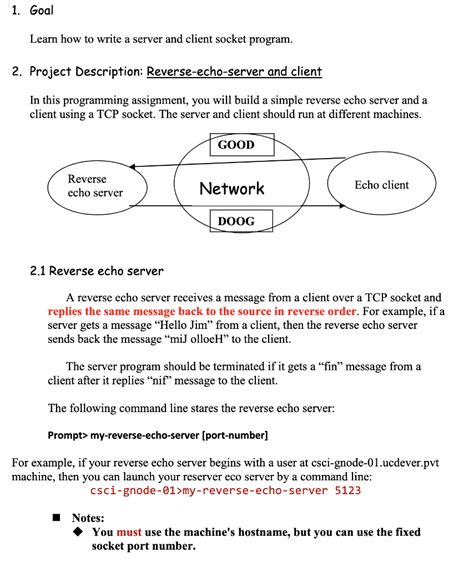 Solved 1 Goal Learn How To Write A Server And Client Socket