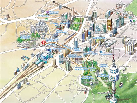 Карта достопримечательностей сеула