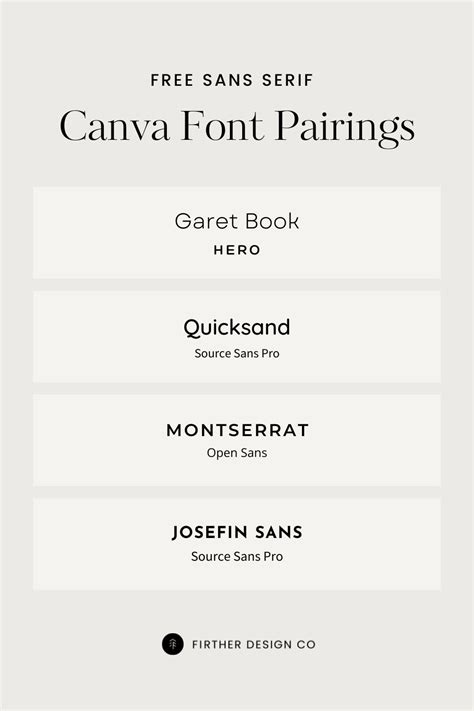 The Sans Serif Free Canva Font Pairings To Uplevel Your Brand Font Pairing Instagram Font