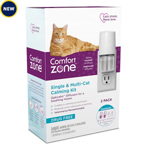 Comfort Zone Single Multi Cat Calming Diffuser Kit For A Soothing Home Ml Pack Of Petco