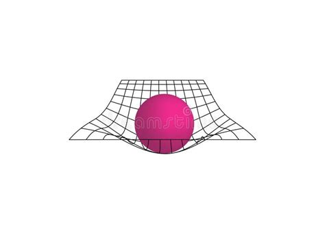 Distorted Grid With The Sphere The Sphere Distorts Space Vector Illustration Stock Vector
