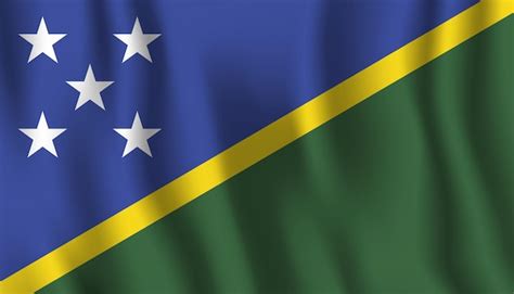 솔로몬 제도의 국기 프리미엄 벡터