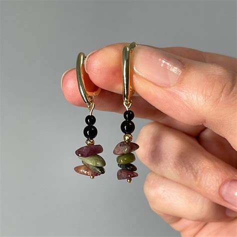 Купить Серьги с Турмалином Золото покр 45688 артикул 096337 Радуга Самоцветов