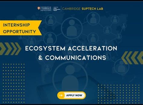 Cambridge Suptech Are Hiring Intern Ecosystem Acceleration