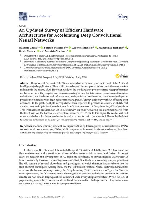 Pdf An Updated Survey Of Efficient Hardware Architectures For