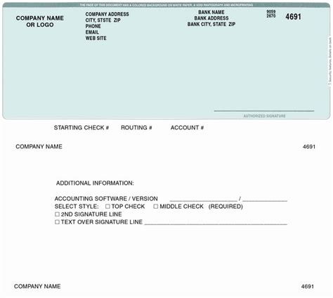 Payroll Check Printing Template