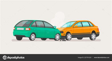 자동차 사고입니다 깨진된 자동차입니다 자동차 보험에 일러스트 Stock Vector By © 227791222