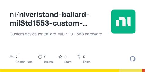 GitHub Ni Niveristand Ballard MilStd1553 Custom Device Custom Device