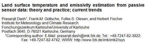 الجغرافيا دراسات و بحوث جغرافية Land Surface Temperature And Emissivity Estimation From