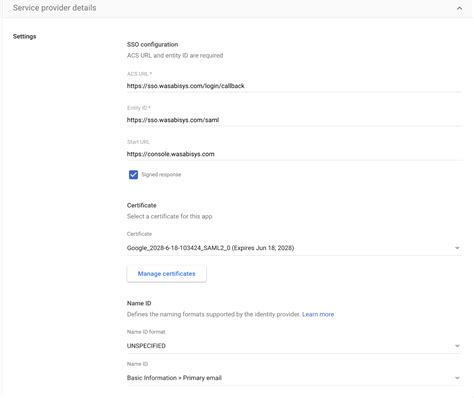 how do i use sso for wasabi management console access using saml2