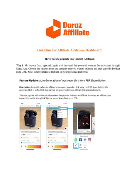 Guideline For Affiliate Adstream Dashboard Pdf