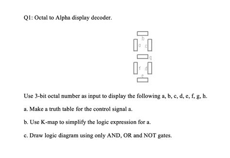 Solved Q Octal To Alpha Display Decoder B Use Bit Chegg