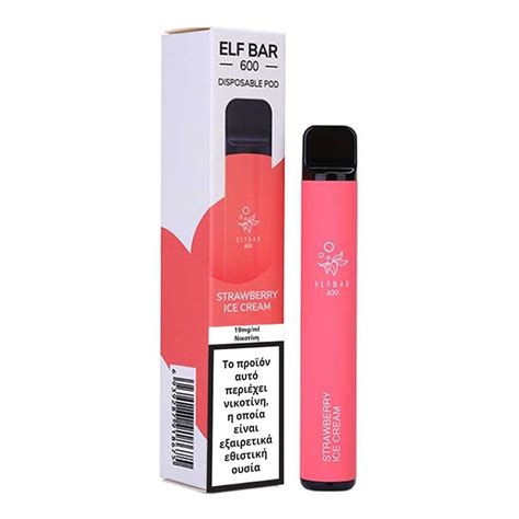 Elfbar Strawberry Ice Cream 18mg 2ml 600 Thessvape