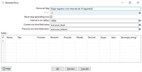 Pentaho Data Integration Step Input Generate Rows