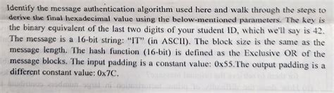 Solved Identify The Message Authentication Algorithm Used