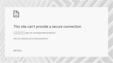 Fix ERR SSL VERSION OR CIPHER MISMATCH Errors Web