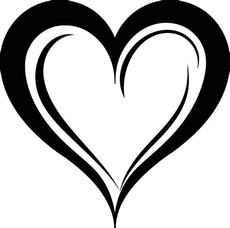 Heart Outline Clipart In Black And White 47621475 Vector Art At Vecteezy