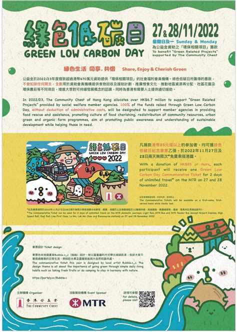車票 Tickets 公益金 綠色低碳日 2022